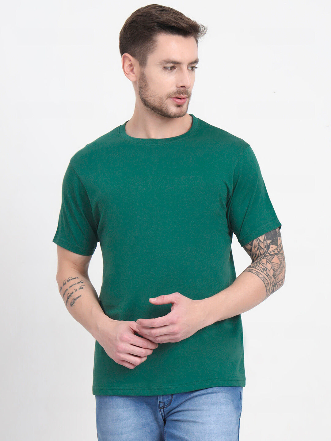 Supima Crew - Hunter Green – Bare Solids